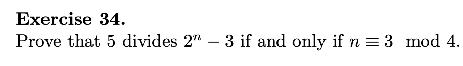 Solved Exercise 34 Prove That 5 Divides 2 3 If And Only
