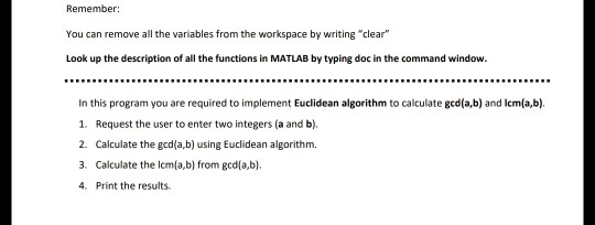 Solved %Function to find gcd using Euclidean algorithm G-gcd | Chegg.com