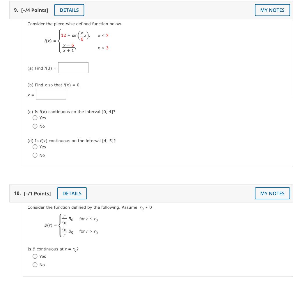 Solved Consider the piece-wise defined function below. | Chegg.com