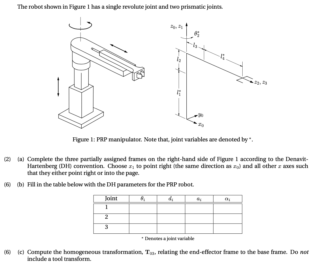 Solved The robot shown in Figure 1 has a single revolute | Chegg.com