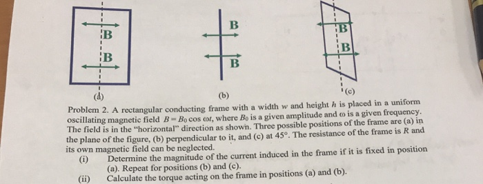 Solved Problem 2. A rectangular conducting frame with a | Chegg.com