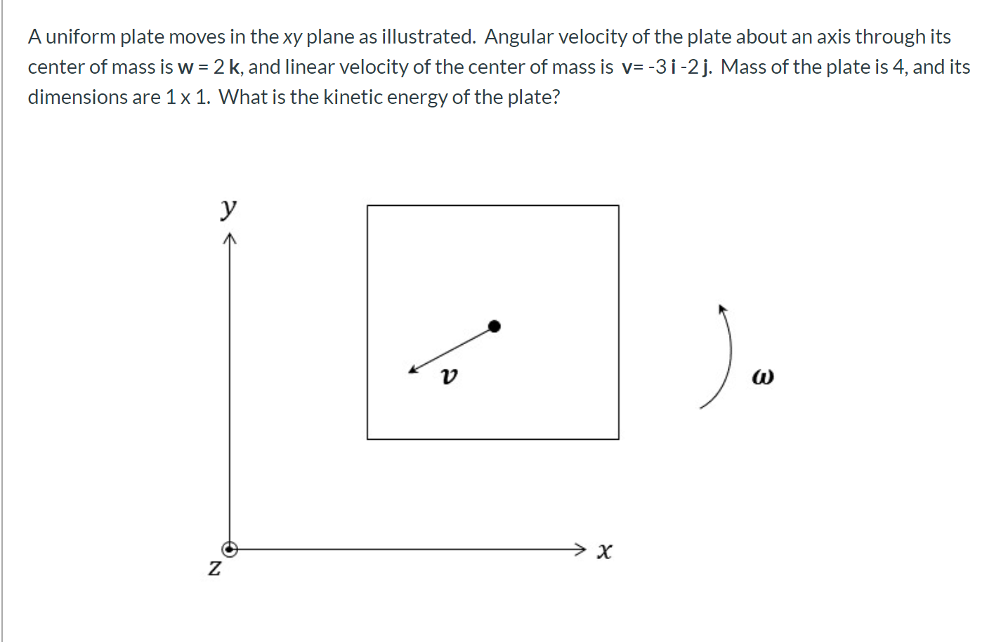 Solved A uniform plate moves in the xy plane as illustrated. | Chegg.com