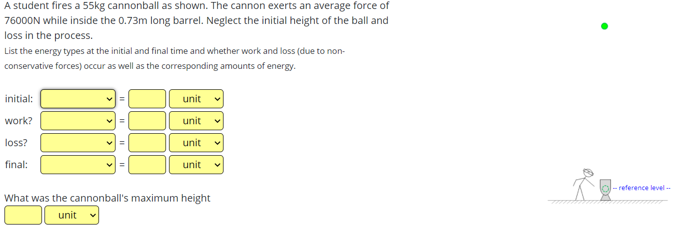 Solved A student fires a 55kg cannonball as shown. The | Chegg.com