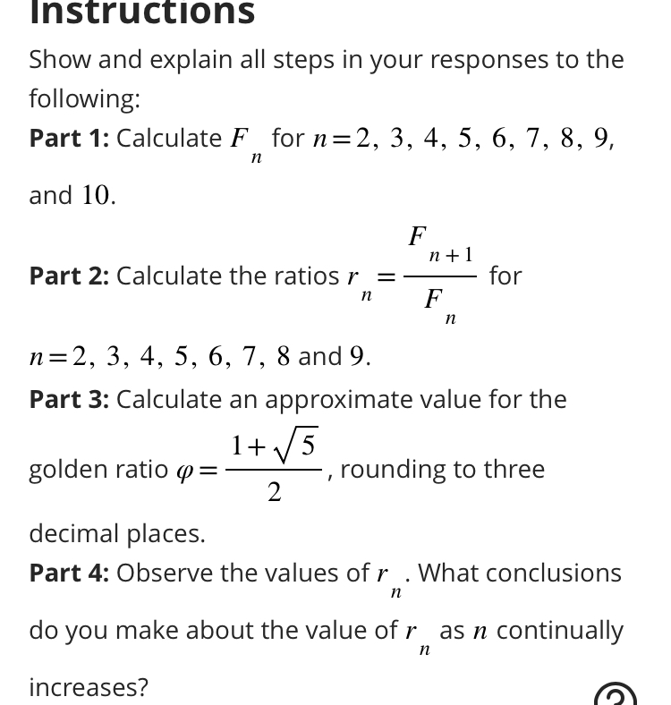 Solved \r\nThe sequence begins with the defined values \\( | Chegg.com