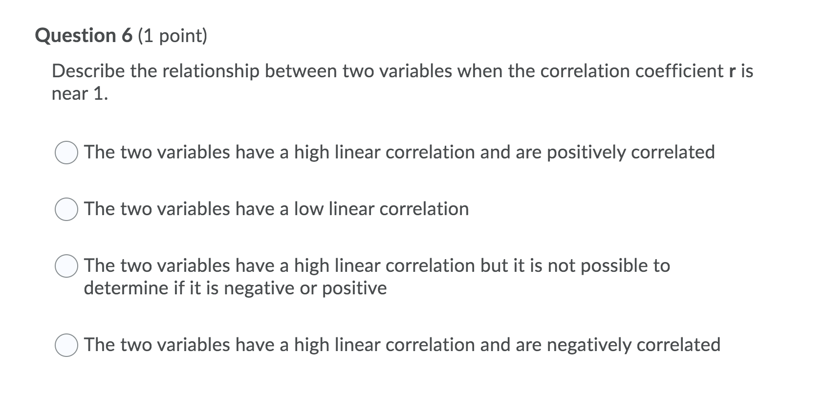 Solved Question 4 (1 point) Describe the relationship | Chegg.com