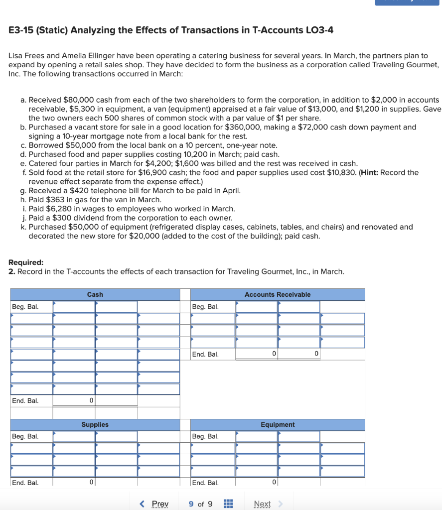 Solved E3-15 (Static) Analyzing the Effects of Transactions | Chegg.com
