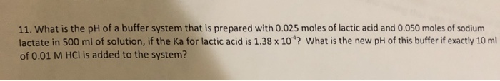 Solved 9, Calculate the pH of a buffer system made by | Chegg.com