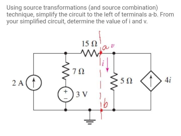Solved Using source transformations (and source combination) | Chegg.com