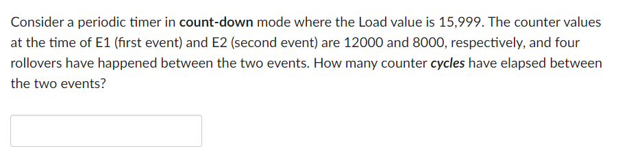 Solved Consider a periodic timer in count-down mode where | Chegg.com