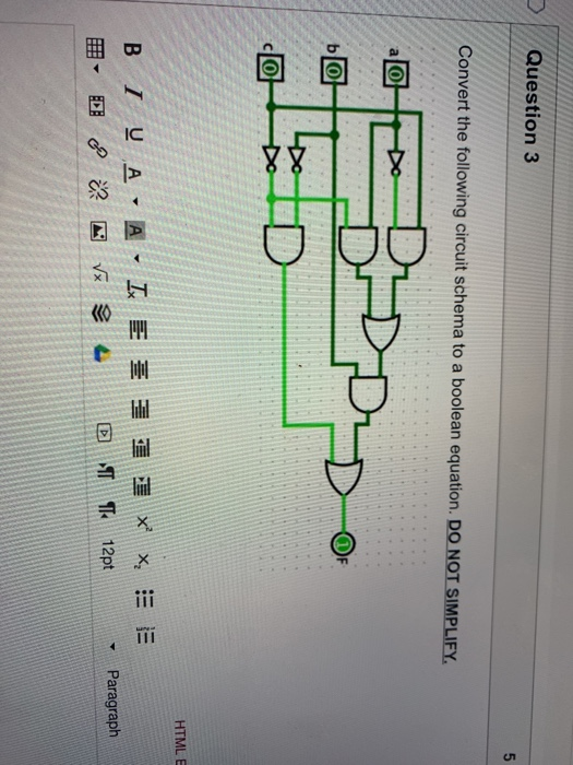 Solved Question 3 Convert the following circuit schema to a | Chegg.com