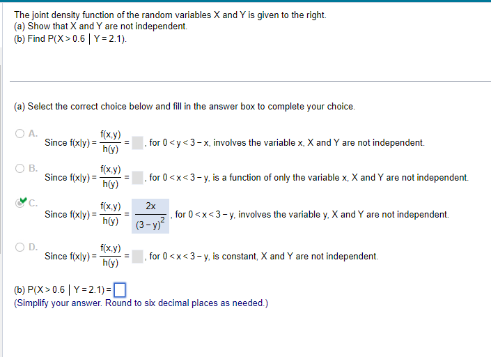 Solved The joint density function of the random variables X | Chegg.com
