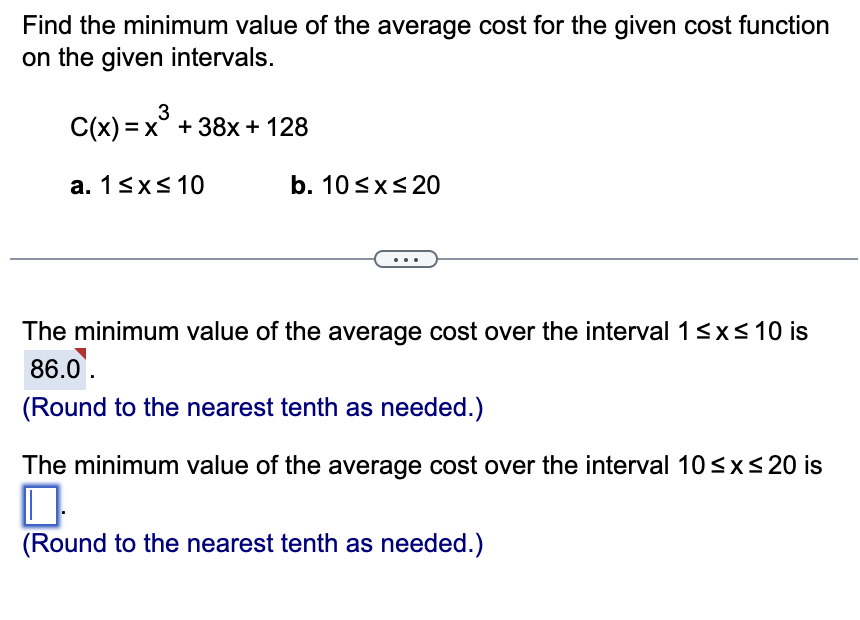 Solved Find the minimum value of the average cost for the | Chegg.com