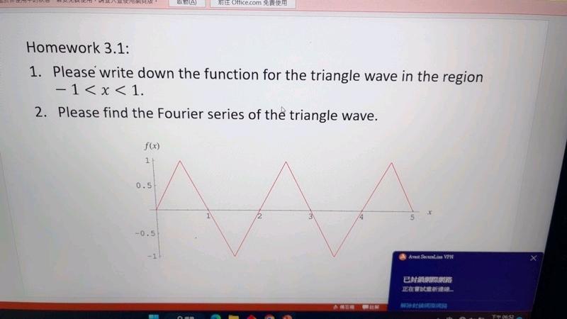 1. Please write down the function for the triangle | Chegg.com