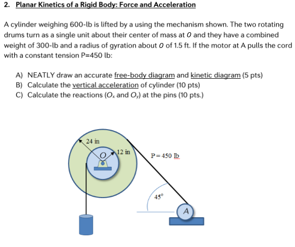 Solved 2. Planar Kinetics of a Rigid Body: Force and | Chegg.com