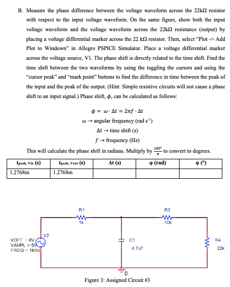 Solved R1 R2 w 1k 10K V1 R3 w R4 47k 22k VOFF = 0 VAMPL = 5 | Chegg.com