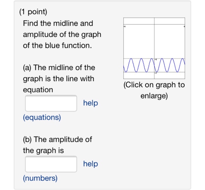 Solved Find The Midline And Amplitude Of The Graph Of The