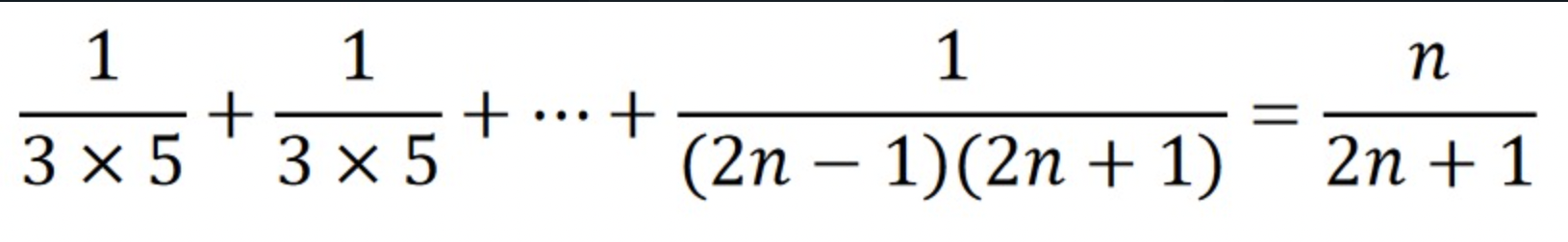 Solved 1 1 3x5 +3×5+ + 1 (2n − 1)(2n + 1) n 2n + 1 | Chegg.com