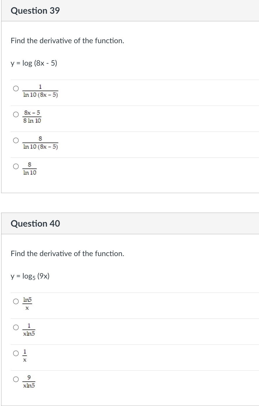 Solved Find the derivative of the function. | Chegg.com