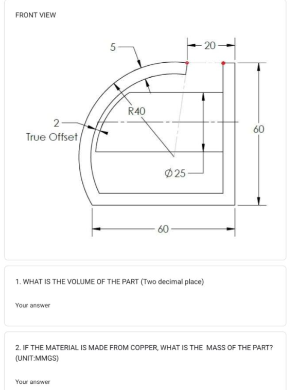 Solved Q1 Build This Part In Solidworks Unit Mmgs Answer In 