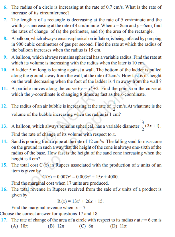 Solved 6. The radius of a circle is increasing at the rate | Chegg.com