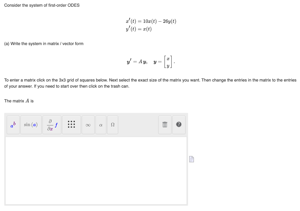 Solved Consider the system of first-order ODES | Chegg.com