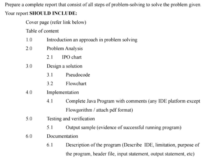 Solved write the java coding to get the same | Chegg.com