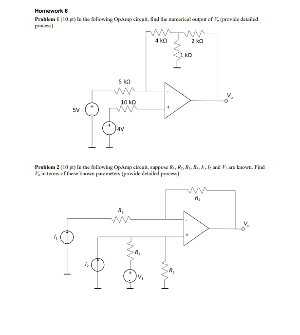 Solved Homework 6 Problem 1(10pt) In the following OpAmp | Chegg.com Solved Homework 6 Problem 1(10pt) In the following OpAmp | Chegg.com