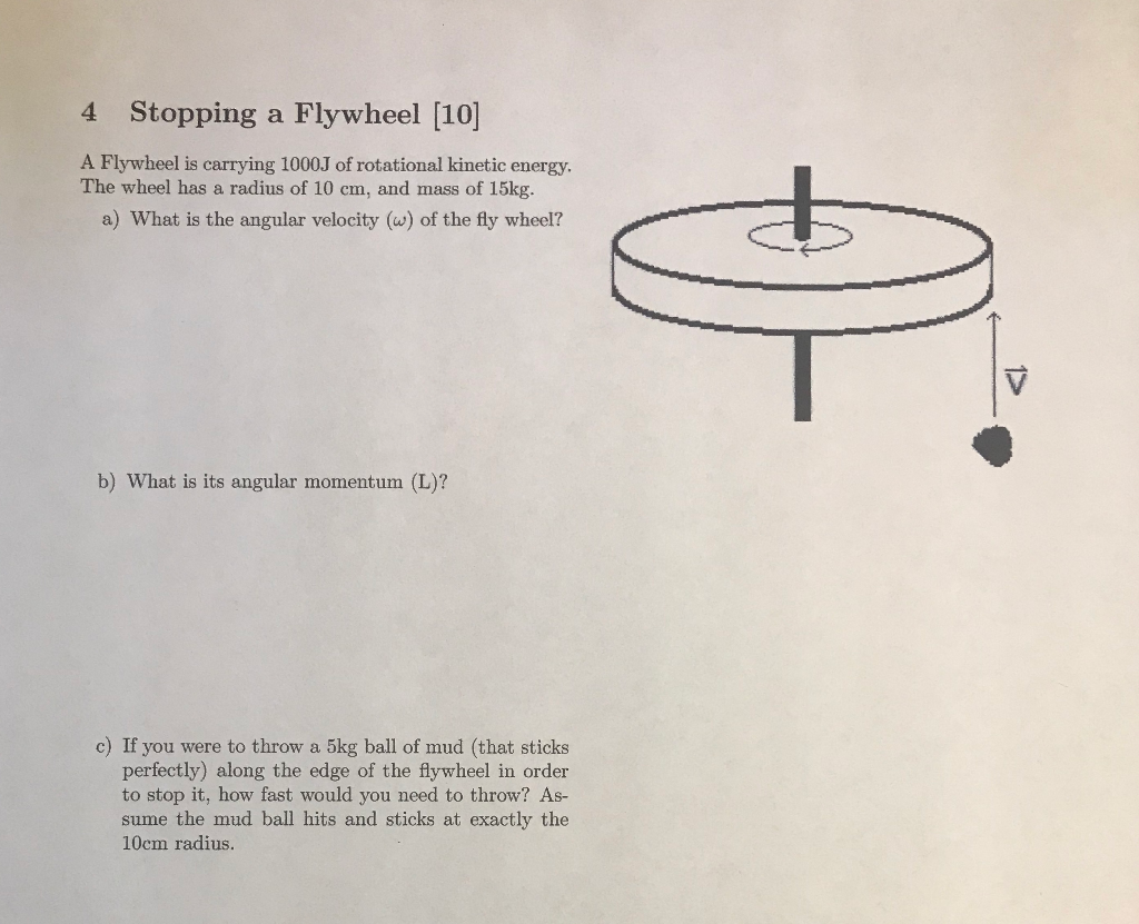 Solved 4 Stopping a Flywheel [10] A Flywheel is carrying | Chegg.com
