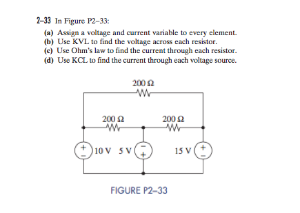 Solved 2-33 In Figure P2-33: (a) Assign a voltage and | Chegg.com