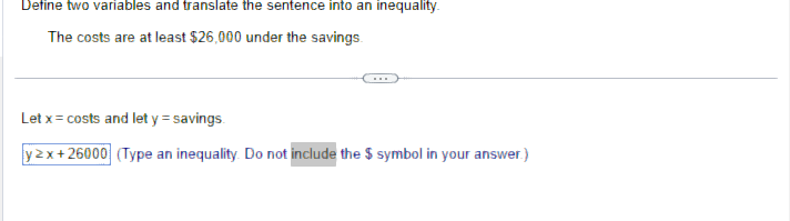 Solved Define Two Variables And Translate The Sentence Into 