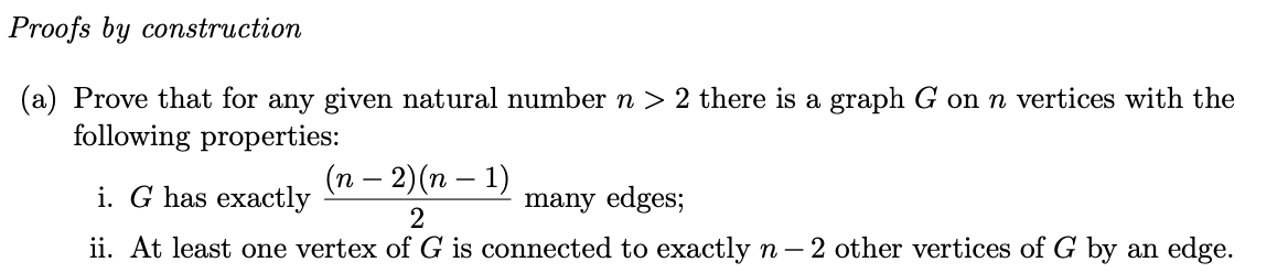 Solved Proofs by construction (a) Prove that for any given | Chegg.com