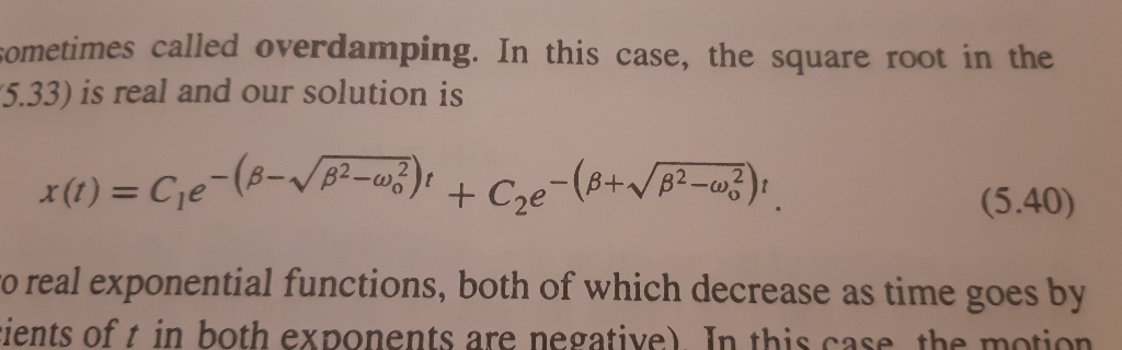 Solved Consider an overdamped oscillator with initial | Chegg.com