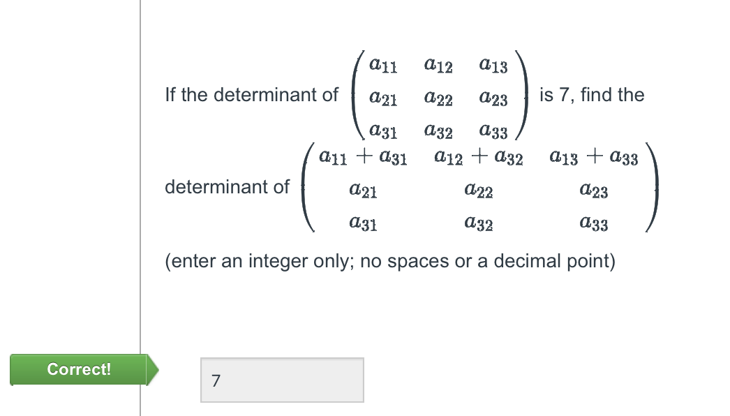 [Math, Main Topic: Determinants]All answers are | Chegg.com