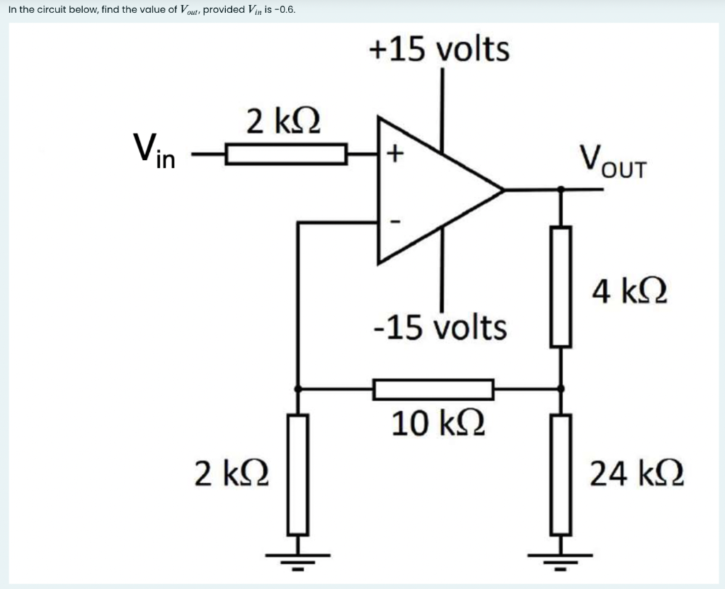 Solved In the circuit below, find the value of Vout, | Chegg.com
