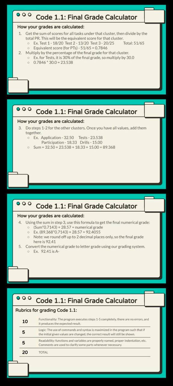 Solved Create a program that will calculate the final letter | Chegg.com