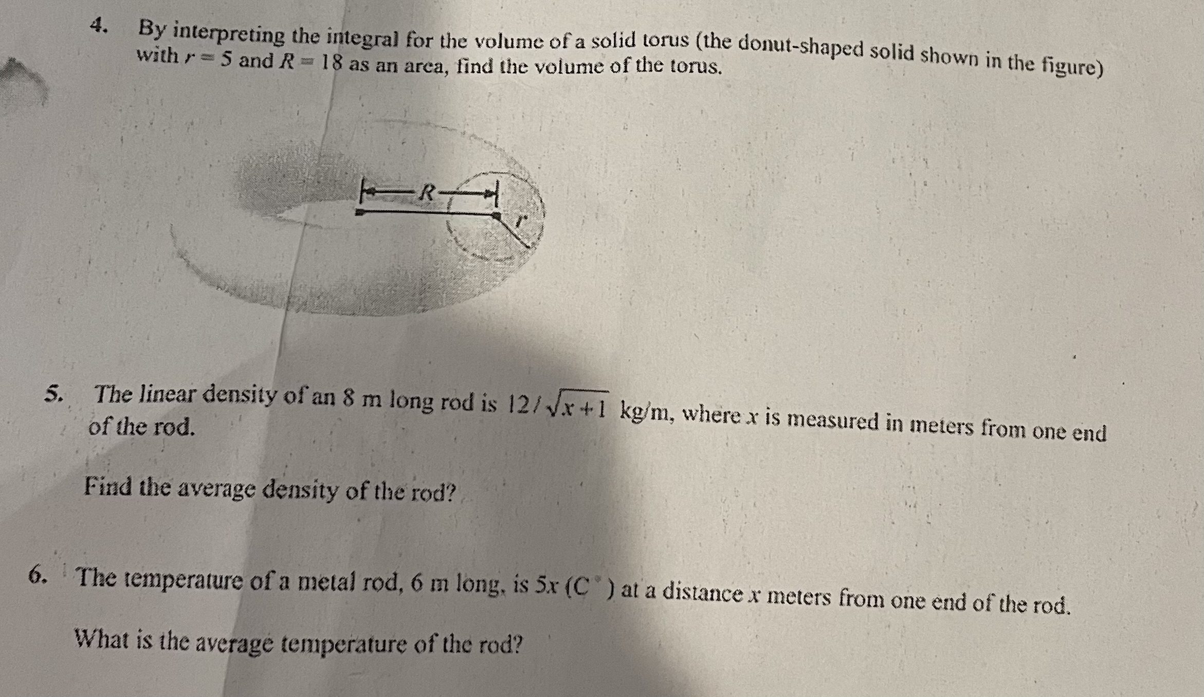 4. By interpreting the integral for the volume of a | Chegg.com