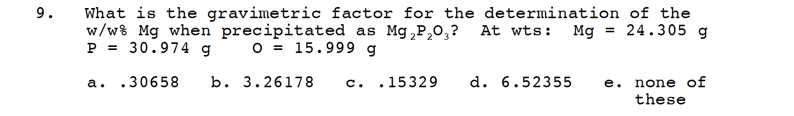 What is the gravimetric factor for the determination | Chegg.com