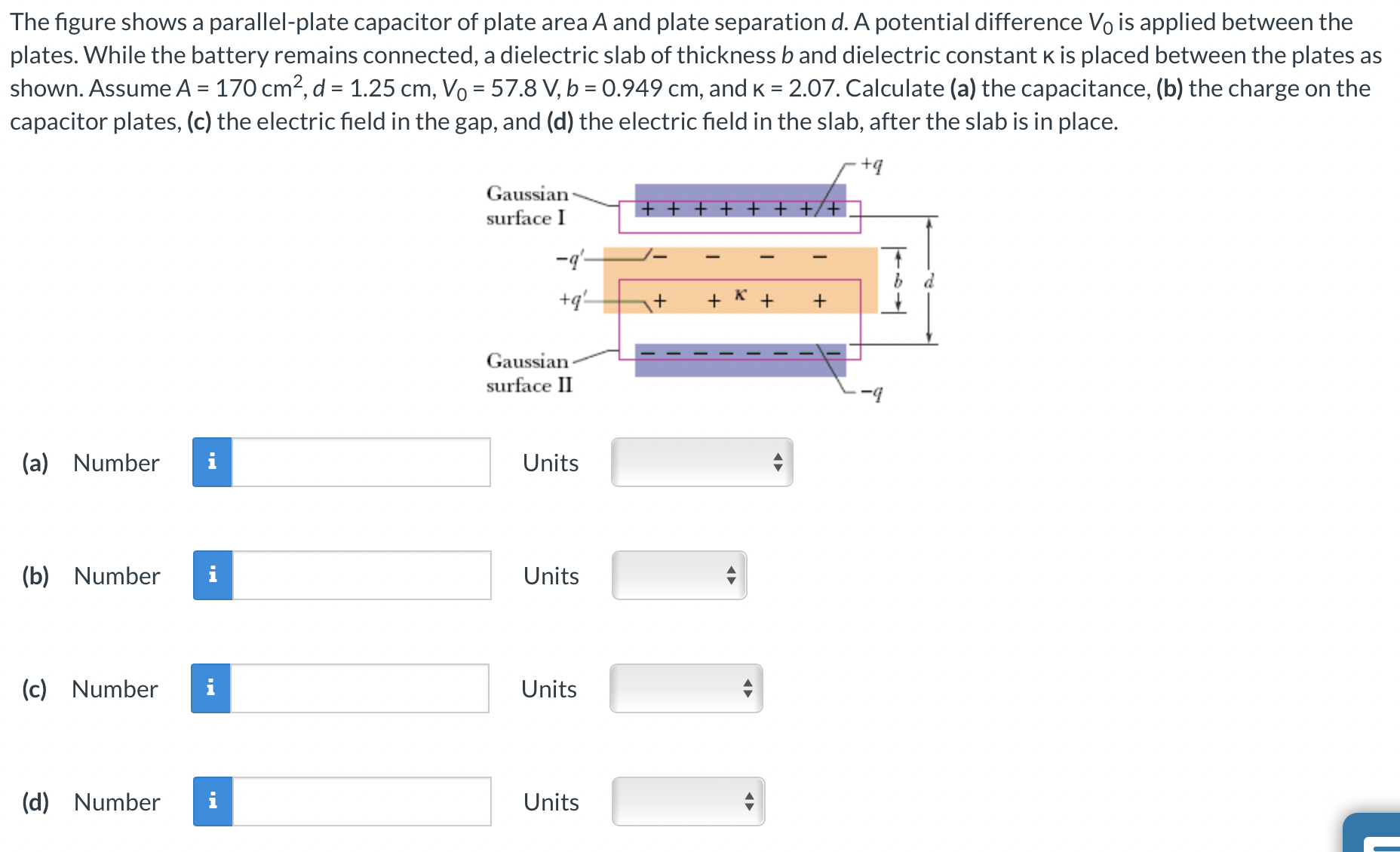 Solved The Figure Shows A Parallel Plate Capacitor Of Plate