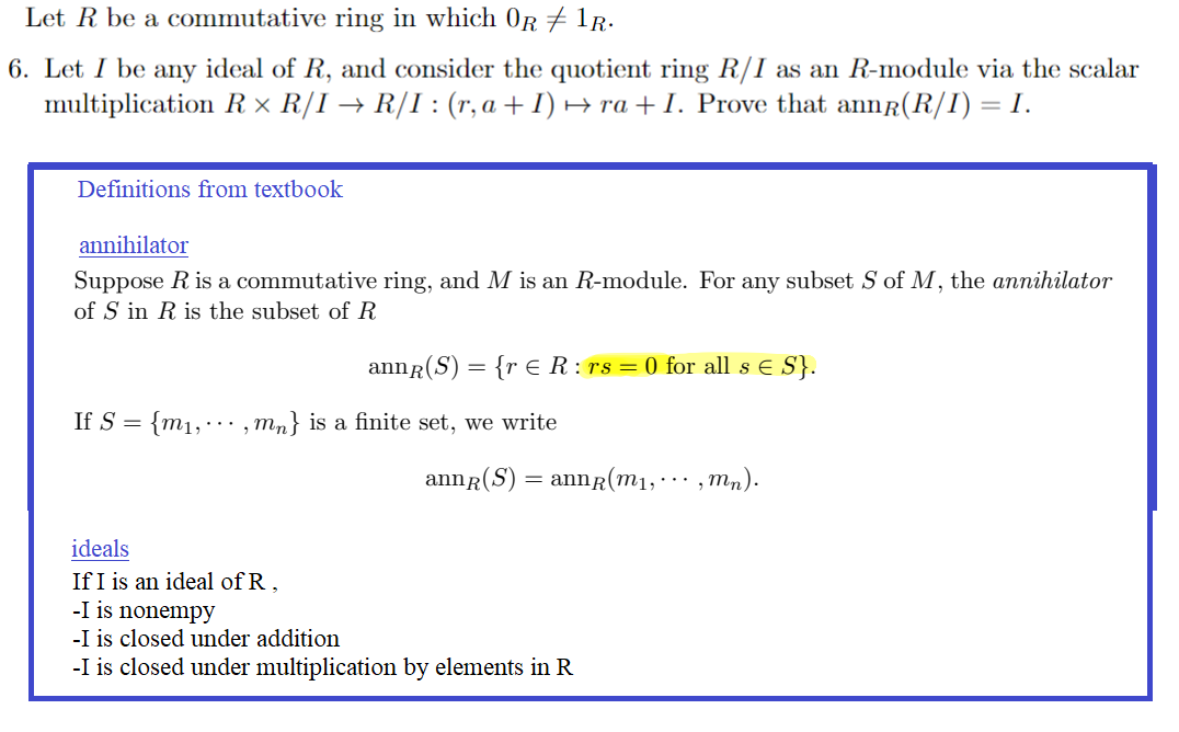 Solved abstract algebra h10 ﻿q6 | Chegg.com