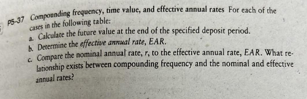Solved LG 5 P5-37 Compounding frequency, time value, and | Chegg.com