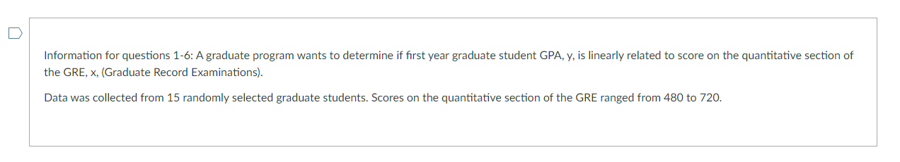 Solved For each of the quantitative GRE scores, use the | Chegg.com