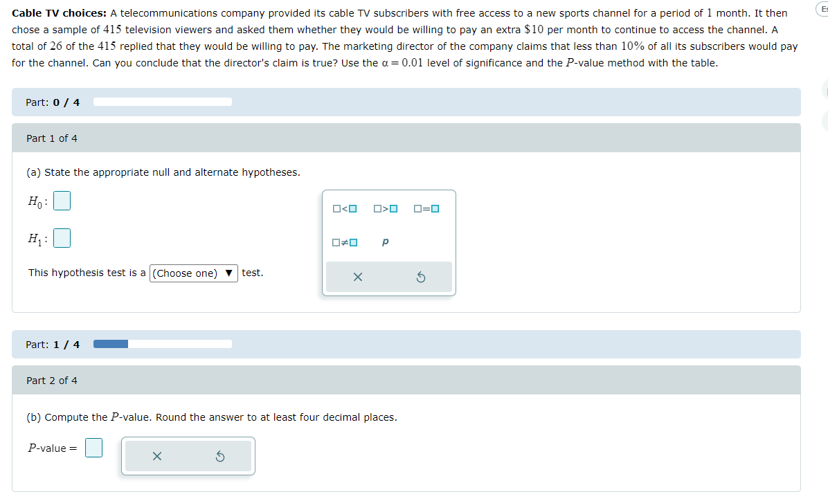 Solved E Cable TV choices: A telecommunications company | Chegg.com
