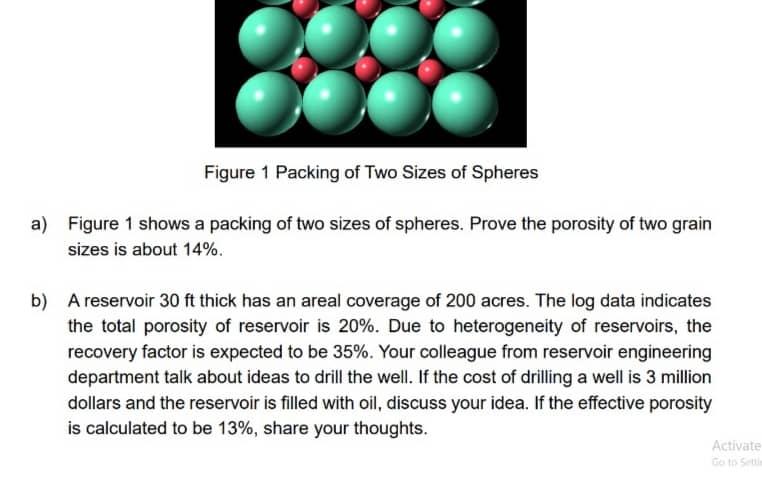 Figure 1 Packing of Two Sizes of Spheres a) Figure 1 | Chegg.com