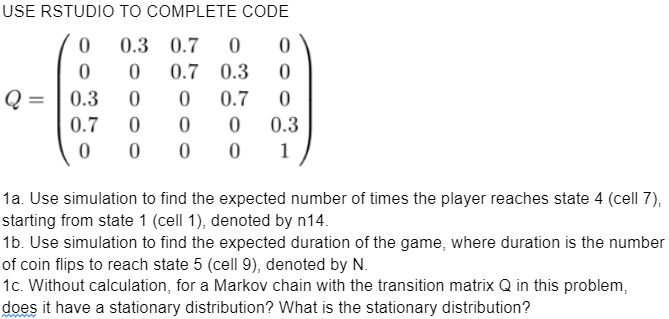 Solved USE RSTUDIO TO COMPLETE CODE | Chegg.com