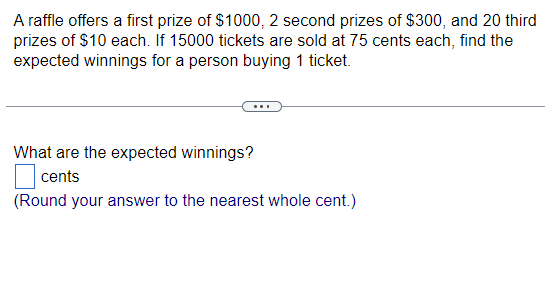 Solved A raffle offers a first prize of $1000,2 second | Chegg.com