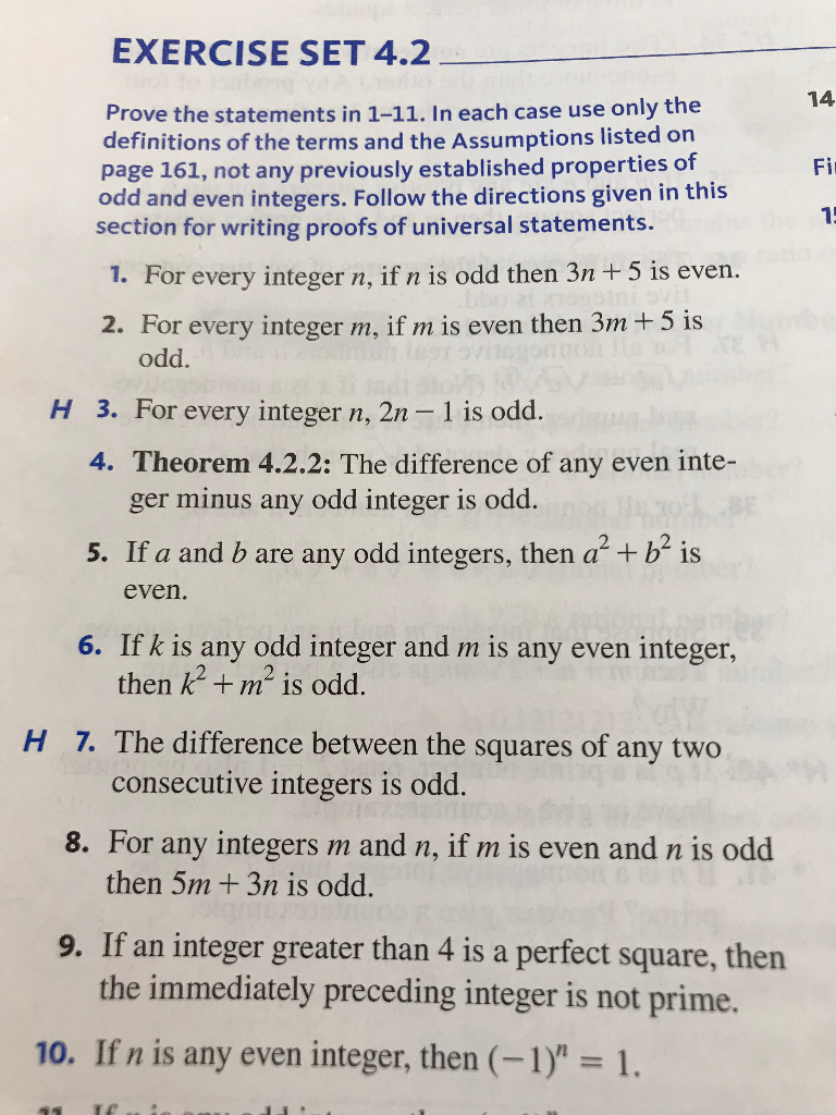 Solved EXERCISE SET 4.2 14 Prove the statements in 1-11. In | Chegg.com