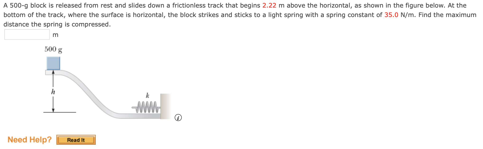 Solved A 500-g block is released from rest and slides down a | Chegg.com