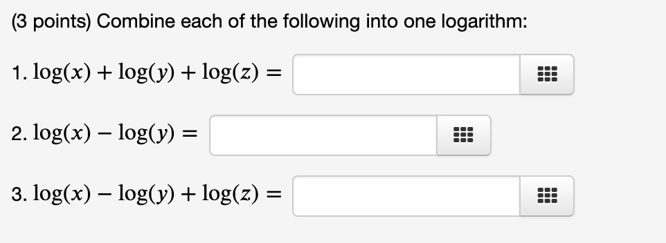 Solved (3 points) Combine each of the following into one | Chegg.com