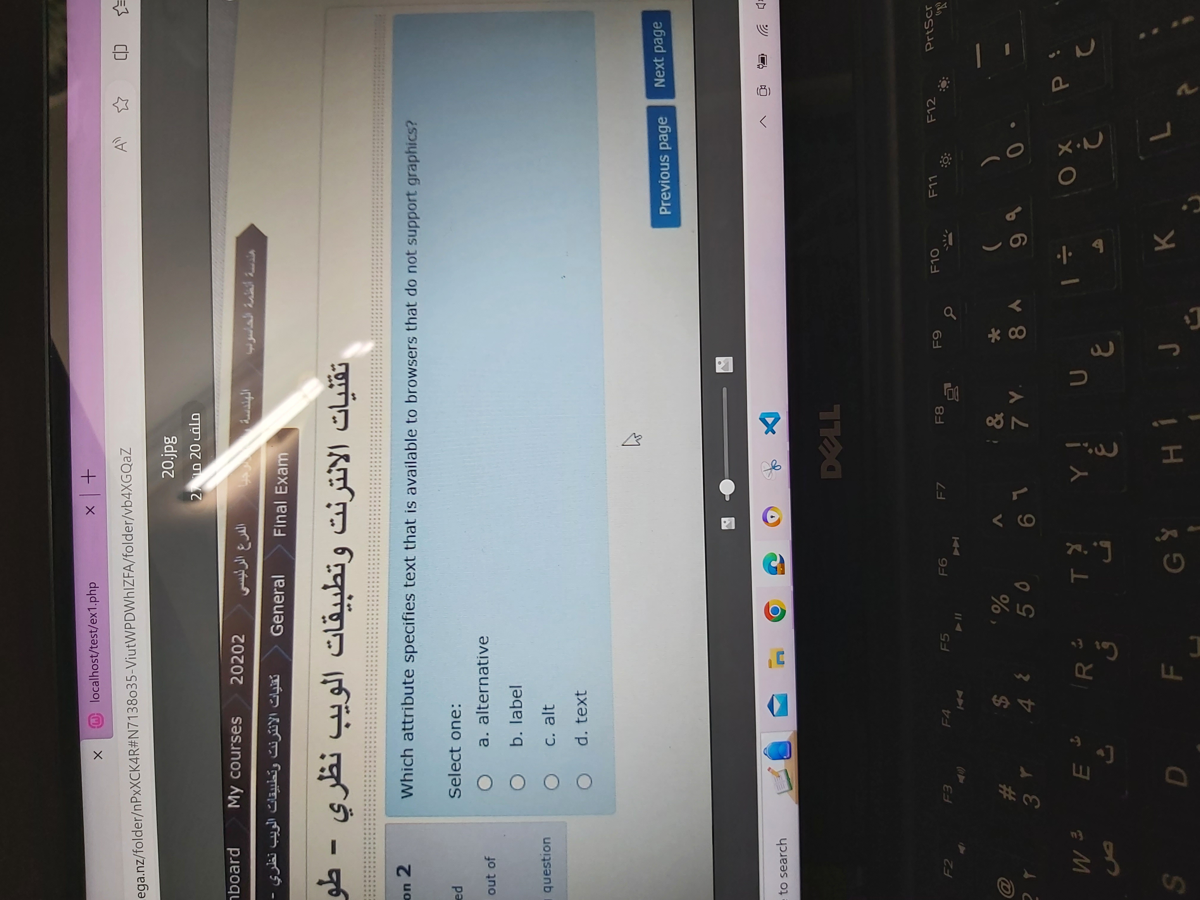 Solved Which attribute specifies text that is available to | Chegg.com