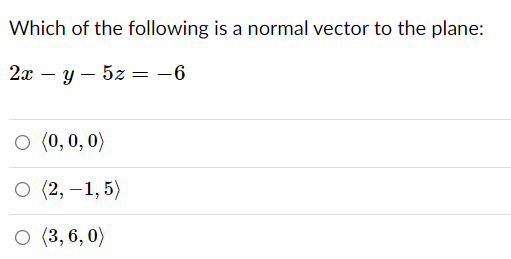 Solved Which of the following is a normal vector to the | Chegg.com